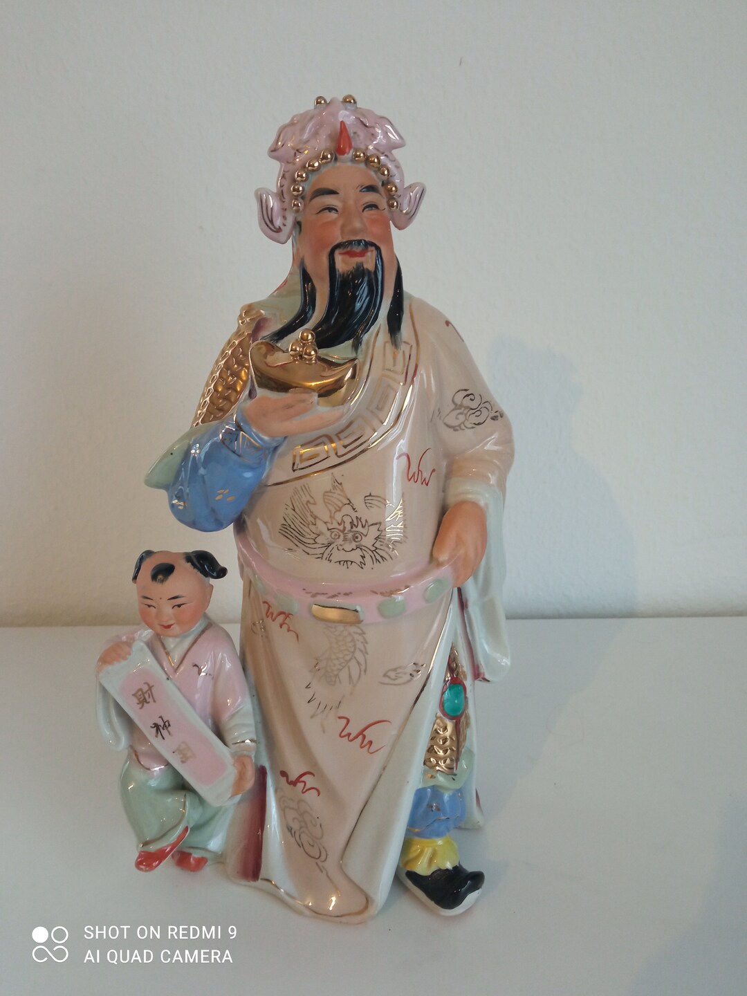 Old Chinese Porcelain Figure of the God of Luck With a Child - Etsy