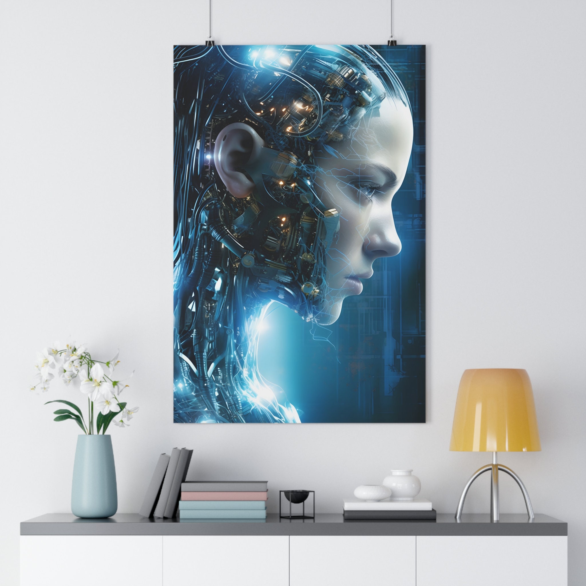 Fusion of Man and Machine: Futuristic Biotechnical Combination - Etsy