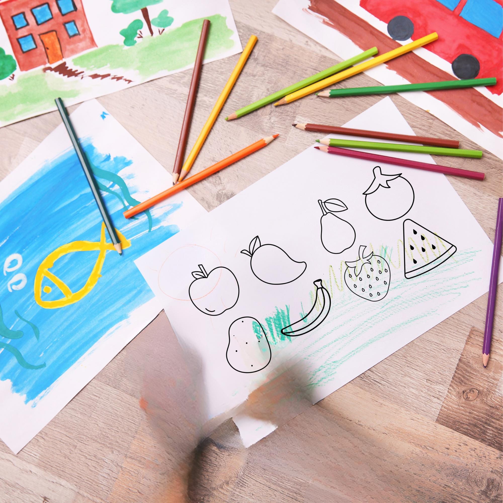 Printable Fruit and Vegetable Coloring Page for Kids | Fun ...