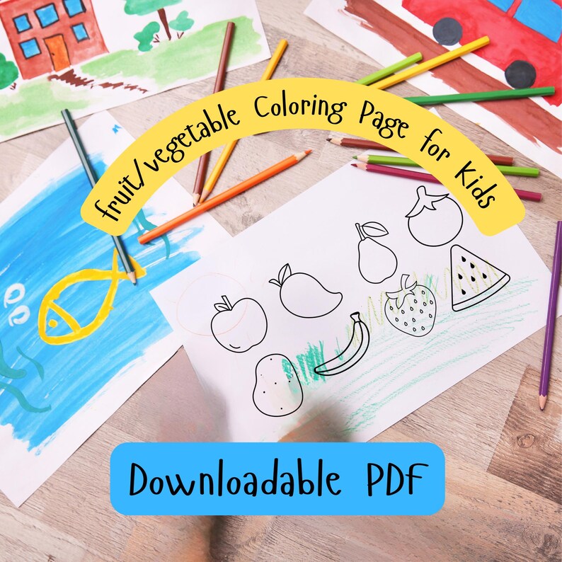 Printable Fruit and Vegetable Coloring Page for Kids | Fun ...