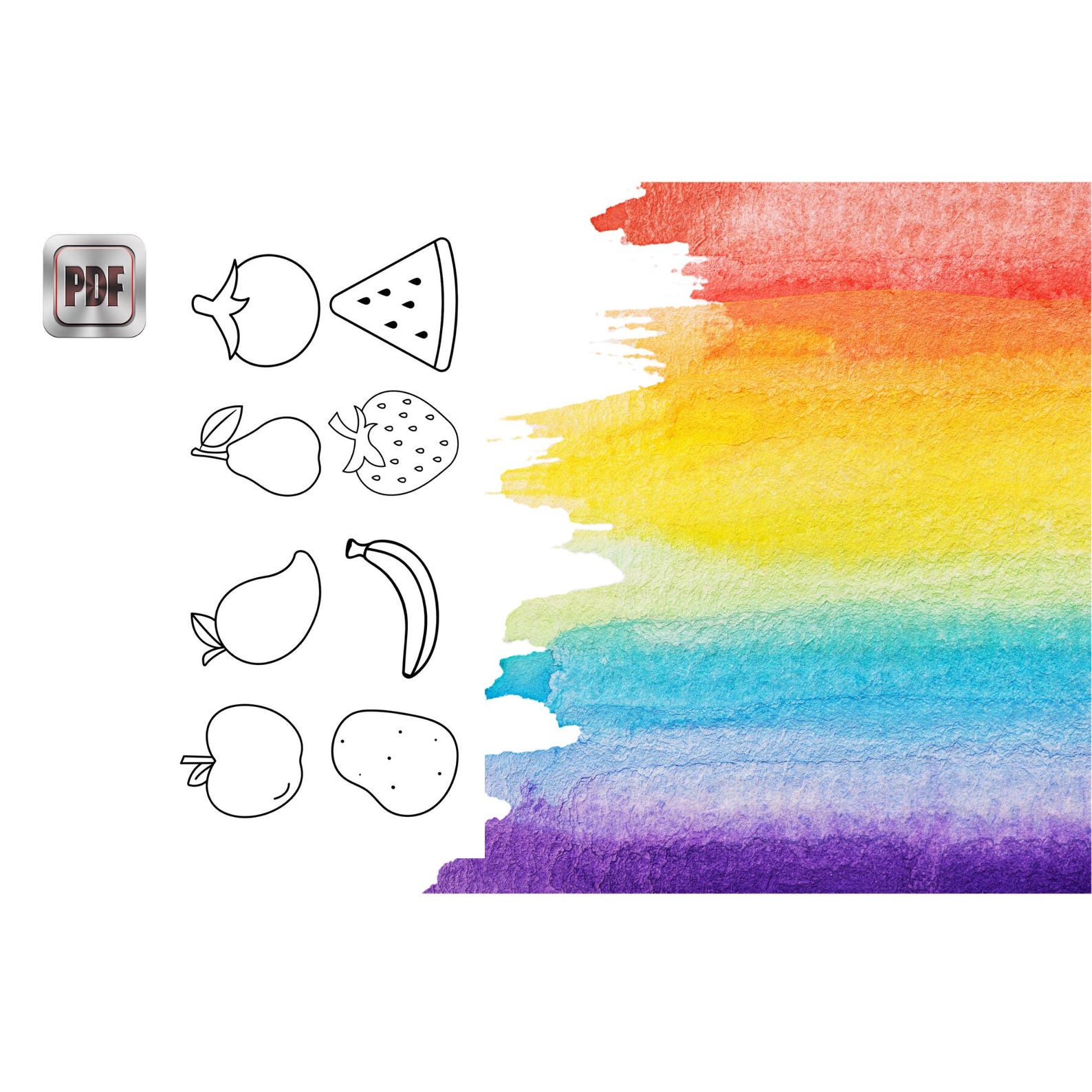 Printable Fruit and Vegetable Coloring Page for Kids | Fun ...