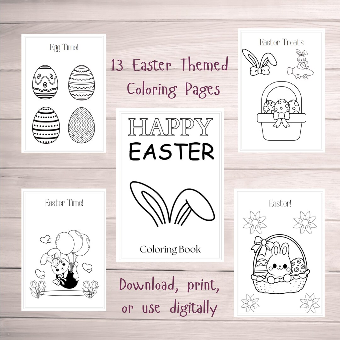 Printable Easter Coloring Book | 3-page Digital Download | Fun Easter ...