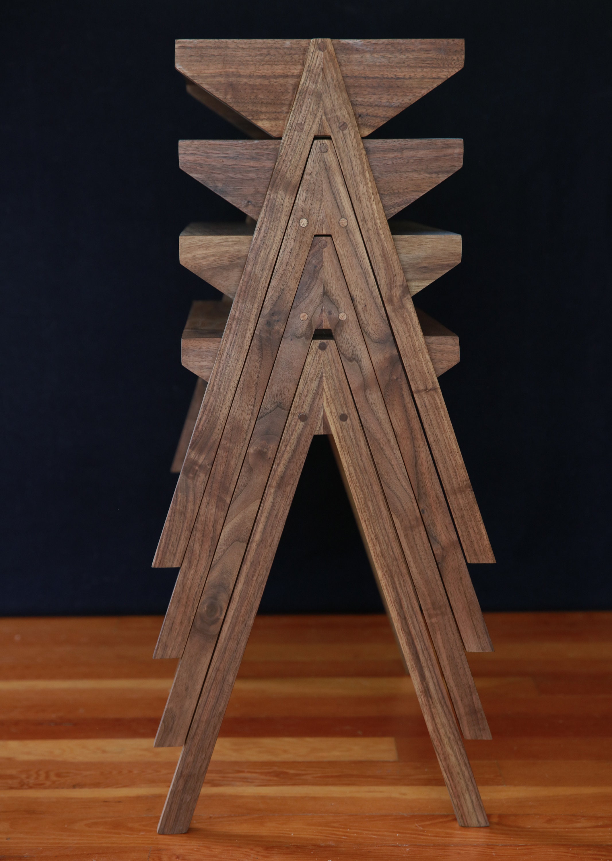 Stacking Walnut Side Tables Set of 2 - Etsy