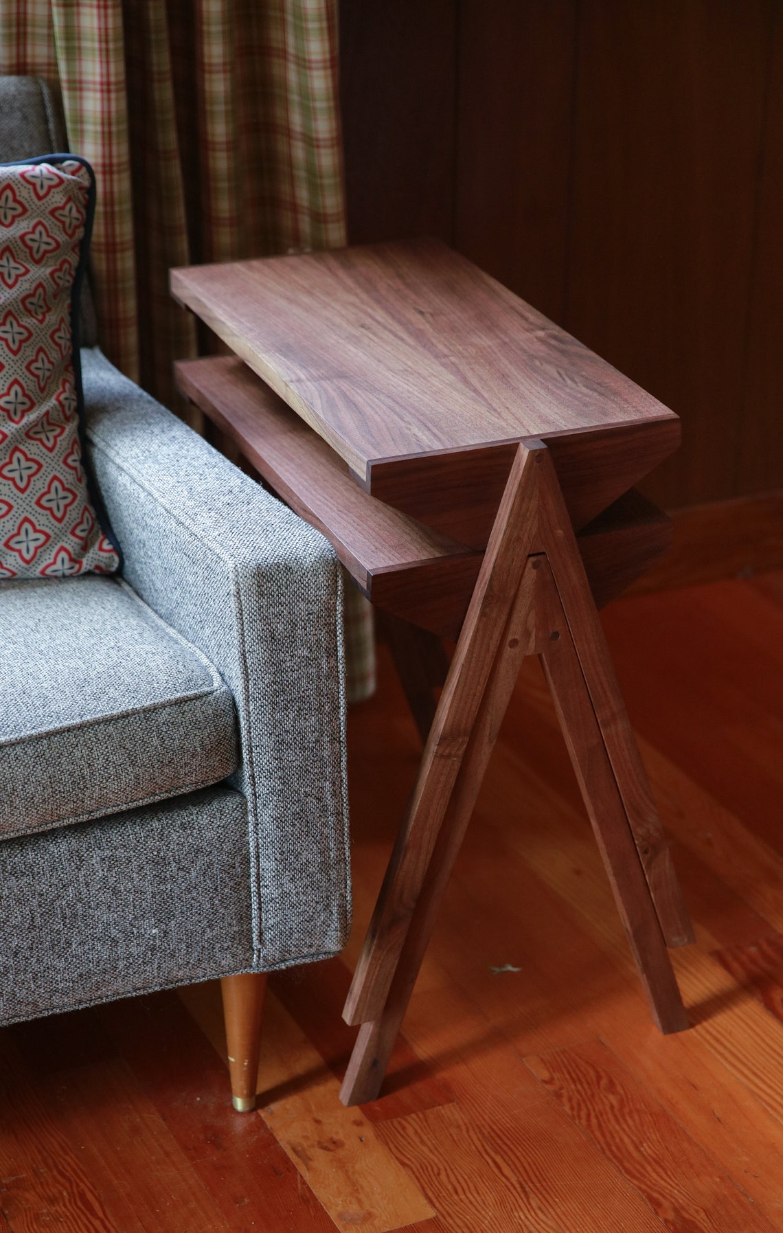 Stacking Walnut Side Tables Set of 2 - Etsy
