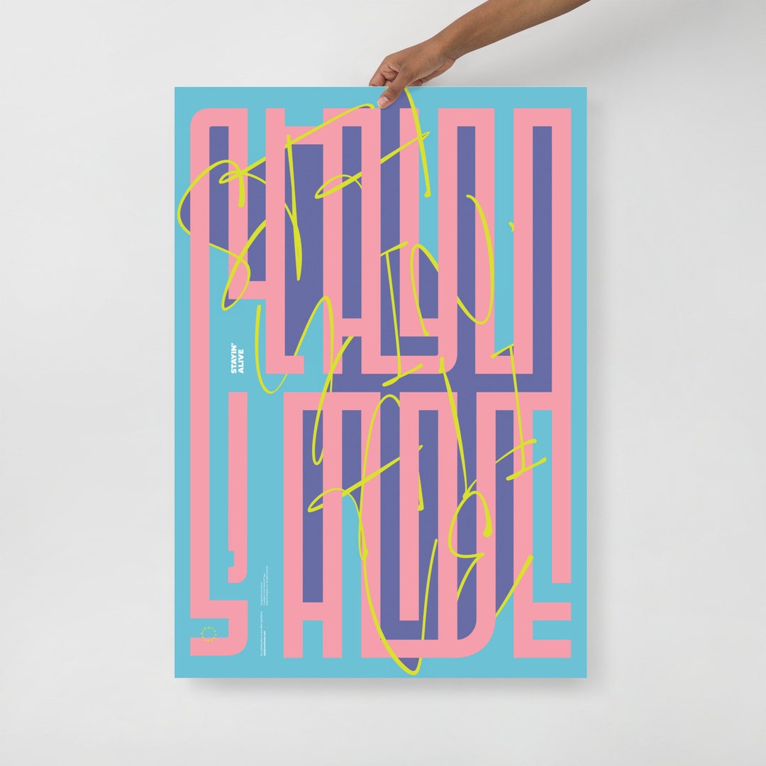 Stayin Alive Quote, Typography Poster, Poster, Poster Print, Modern ...