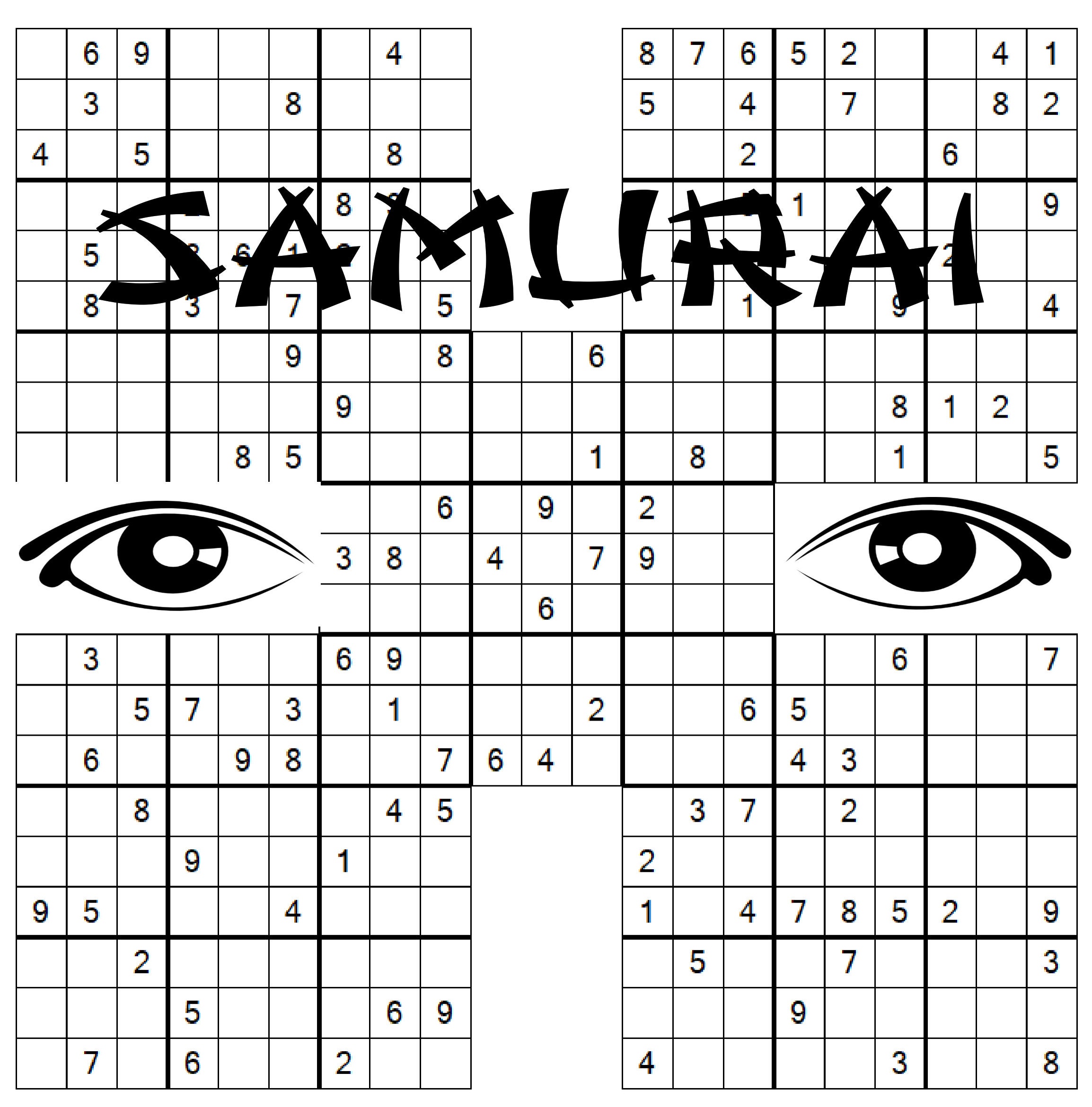 SUDOKU, Pack1ca X1000 SAMURAI Games in 10 PDF, 4x Page, Puzzle Puzzle ...