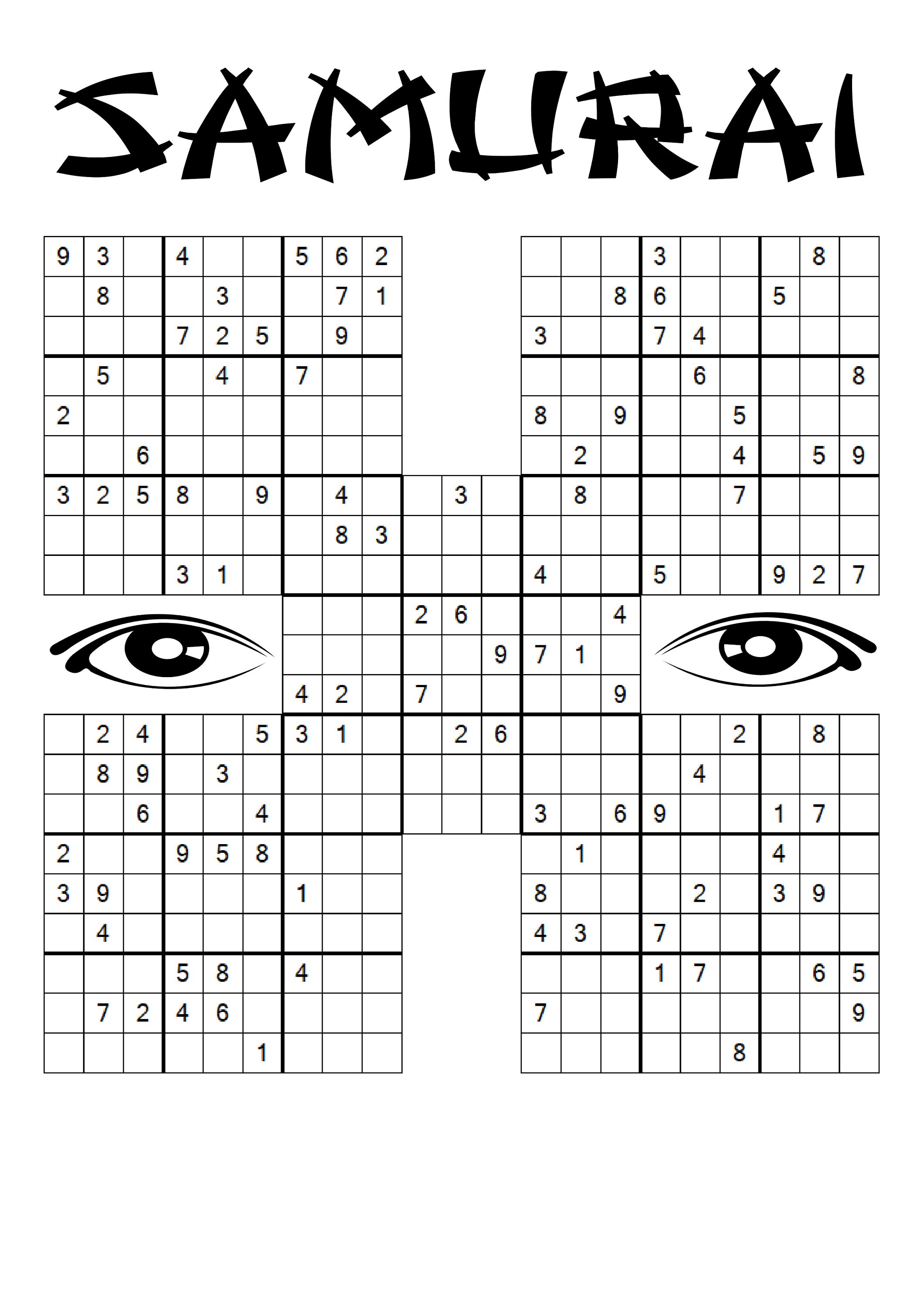 SUDOKU, Pack1ca X1000 SAMURAI Games in 10 PDF, 4x Page, Puzzle Puzzle ...