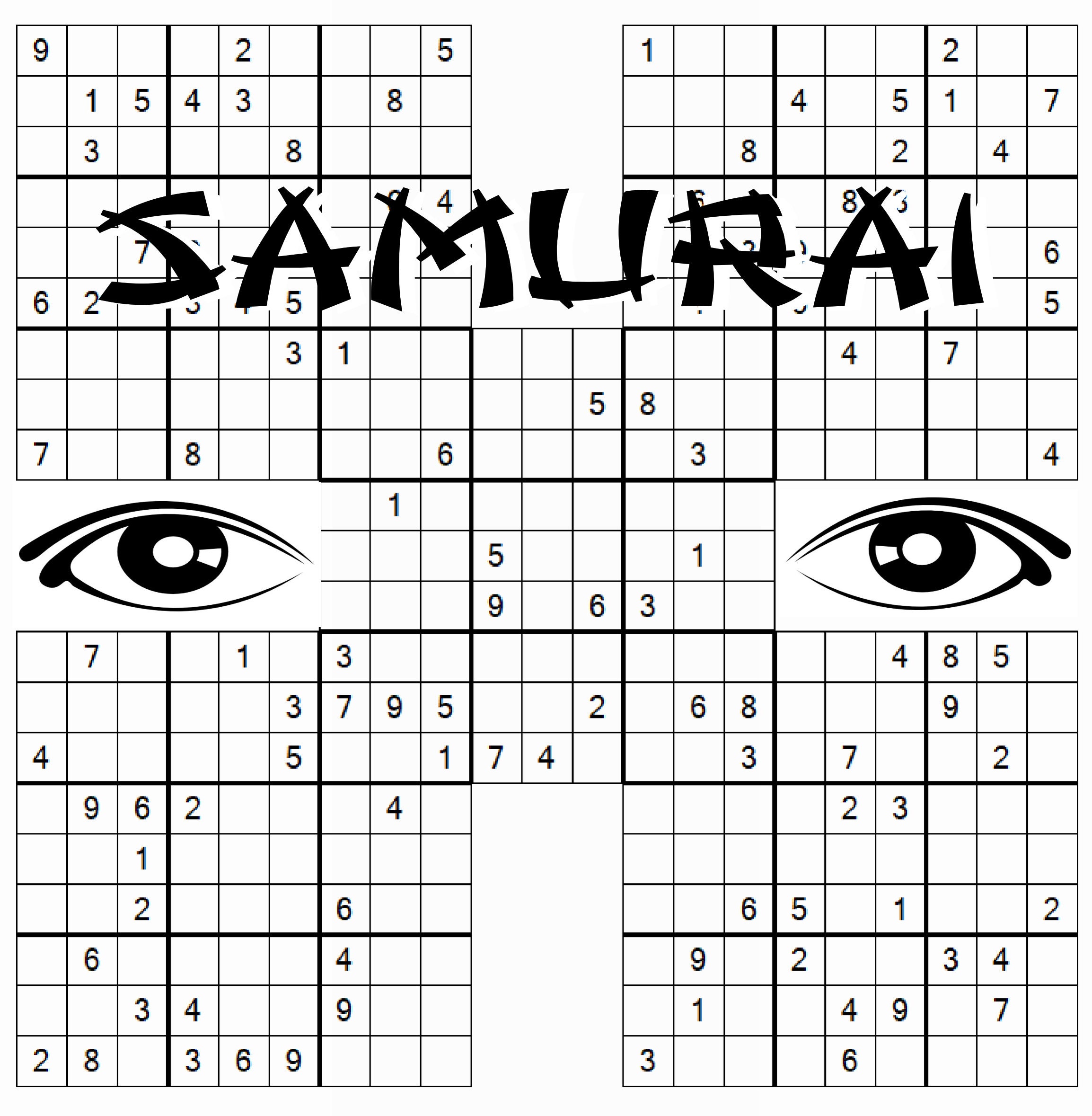 Sudoku,pack1db X1000 SAMURAI Games in 10 PDF, 4x Page, Puzzle Puzzle ...
