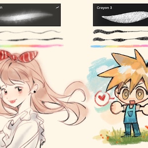 5 Procreate Anime Crayon Brushes for Your Art! - Etsy