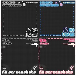 8 Fancy Watermark Overlays for Art & Commissions (PNG) - Etsy