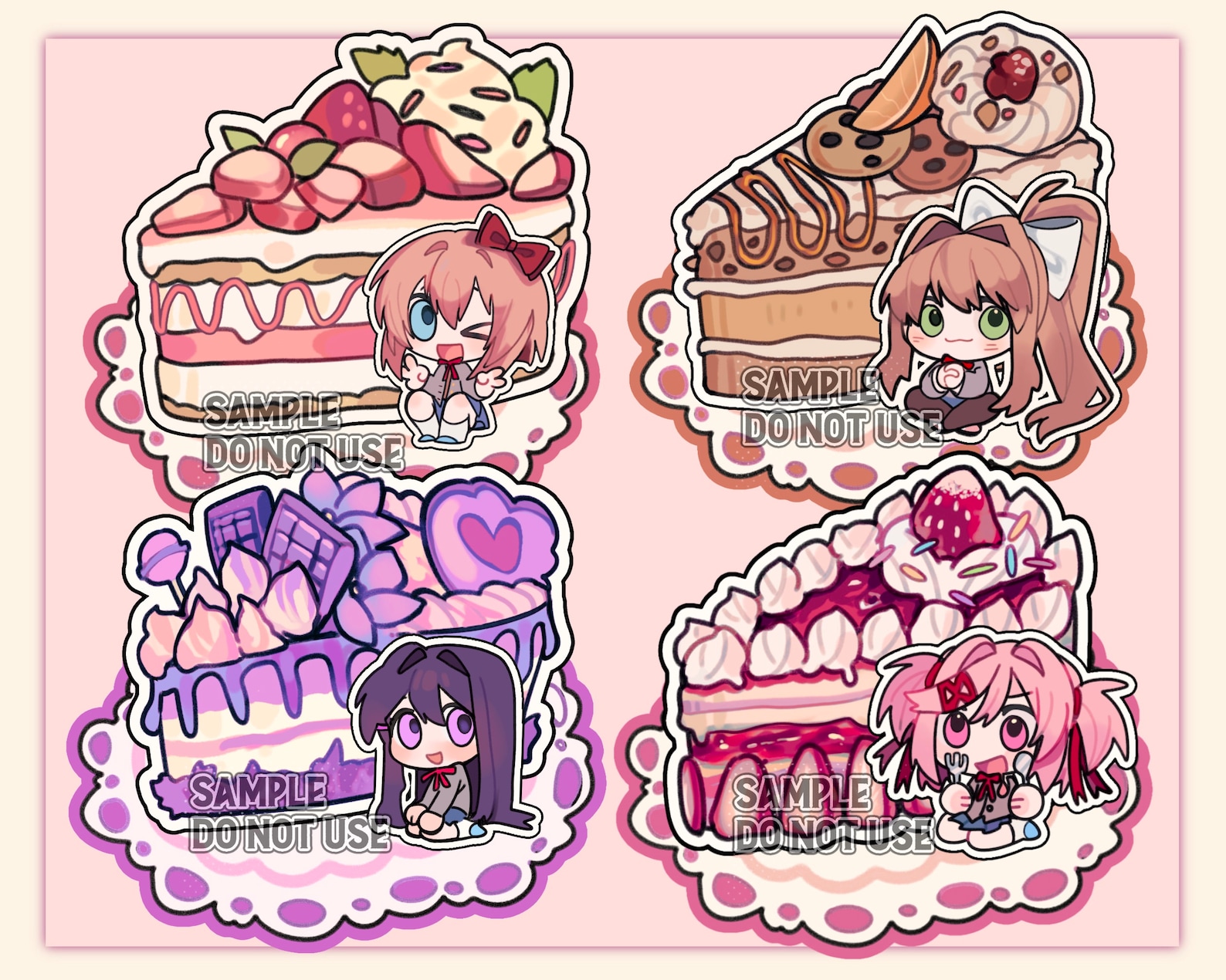 4 Cute Chibi Cake Bases PERSONAL LISCENSE - Etsy