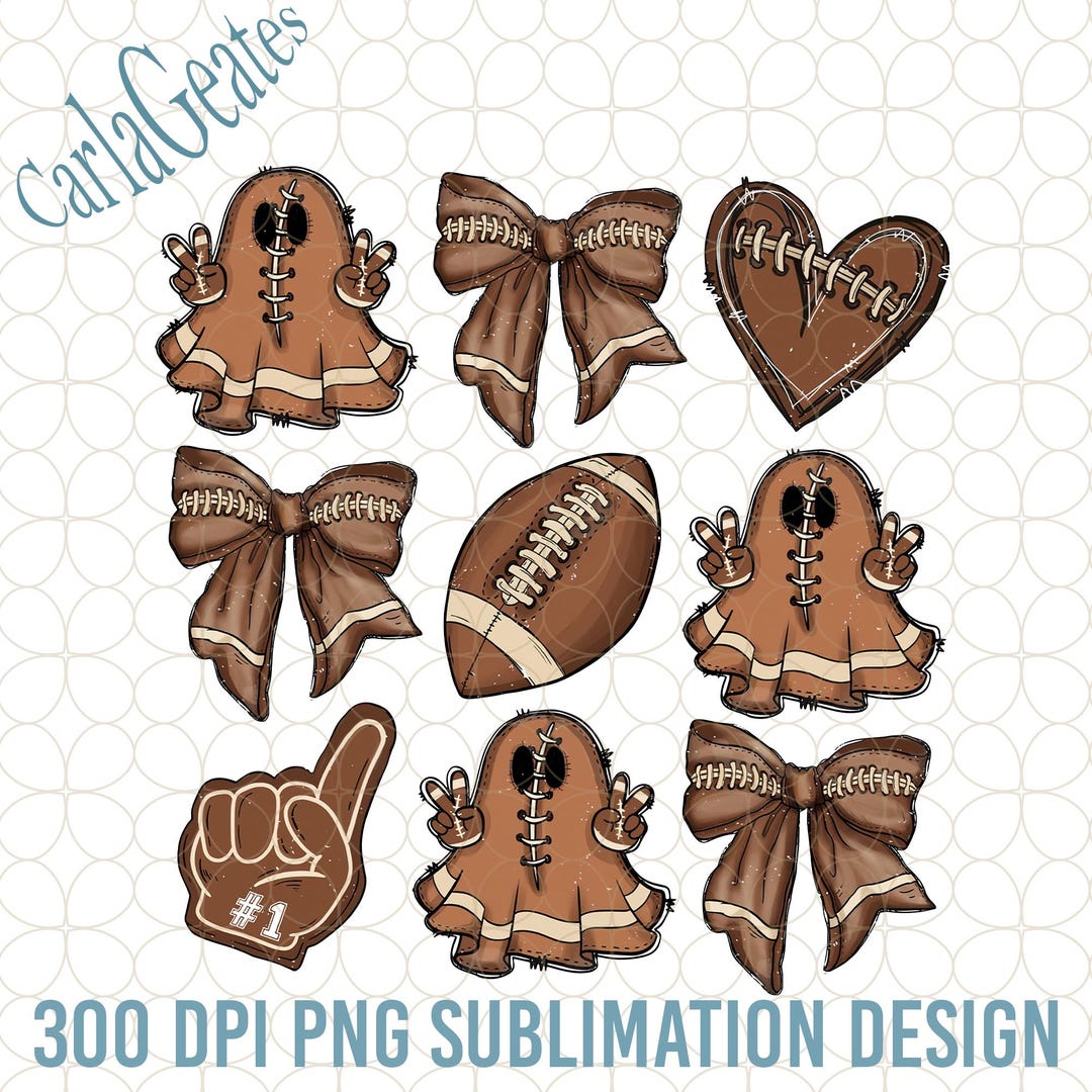 Coquette Spooky Football Season Png, Halloween Football Png, American ...