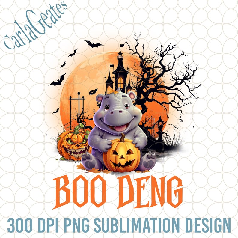 Boo Deng Baby Hippo Halloween Png, Moo Deng Shirt Png, Cute Baby Hippo ...