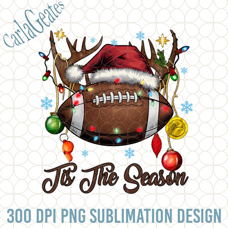 Tis the Season Football Christmas Png, American Football Png, Merry ...