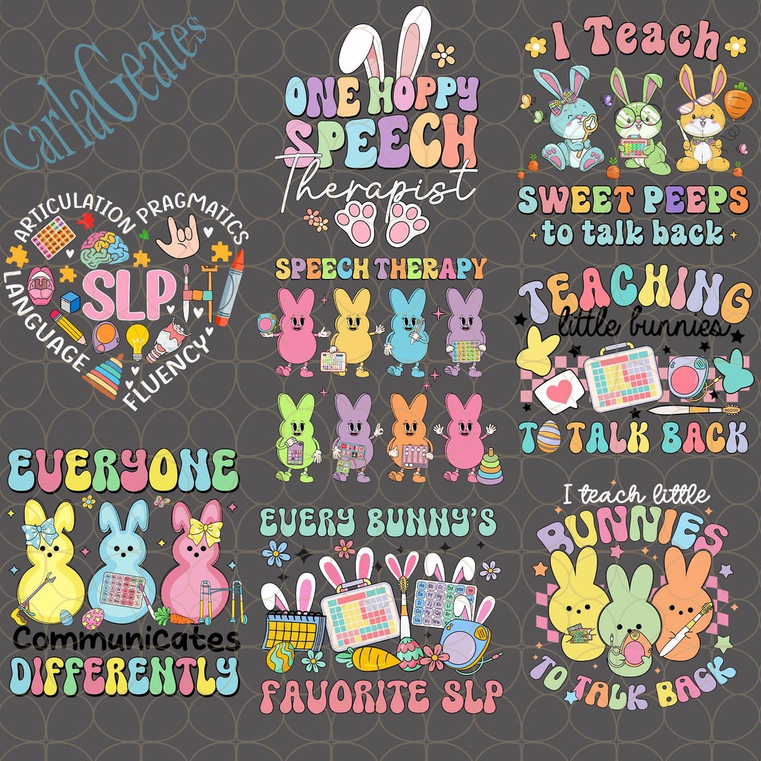 Bundle SLP Easter Png, Speech Language Therapist Png, Bunny's Favorite ...