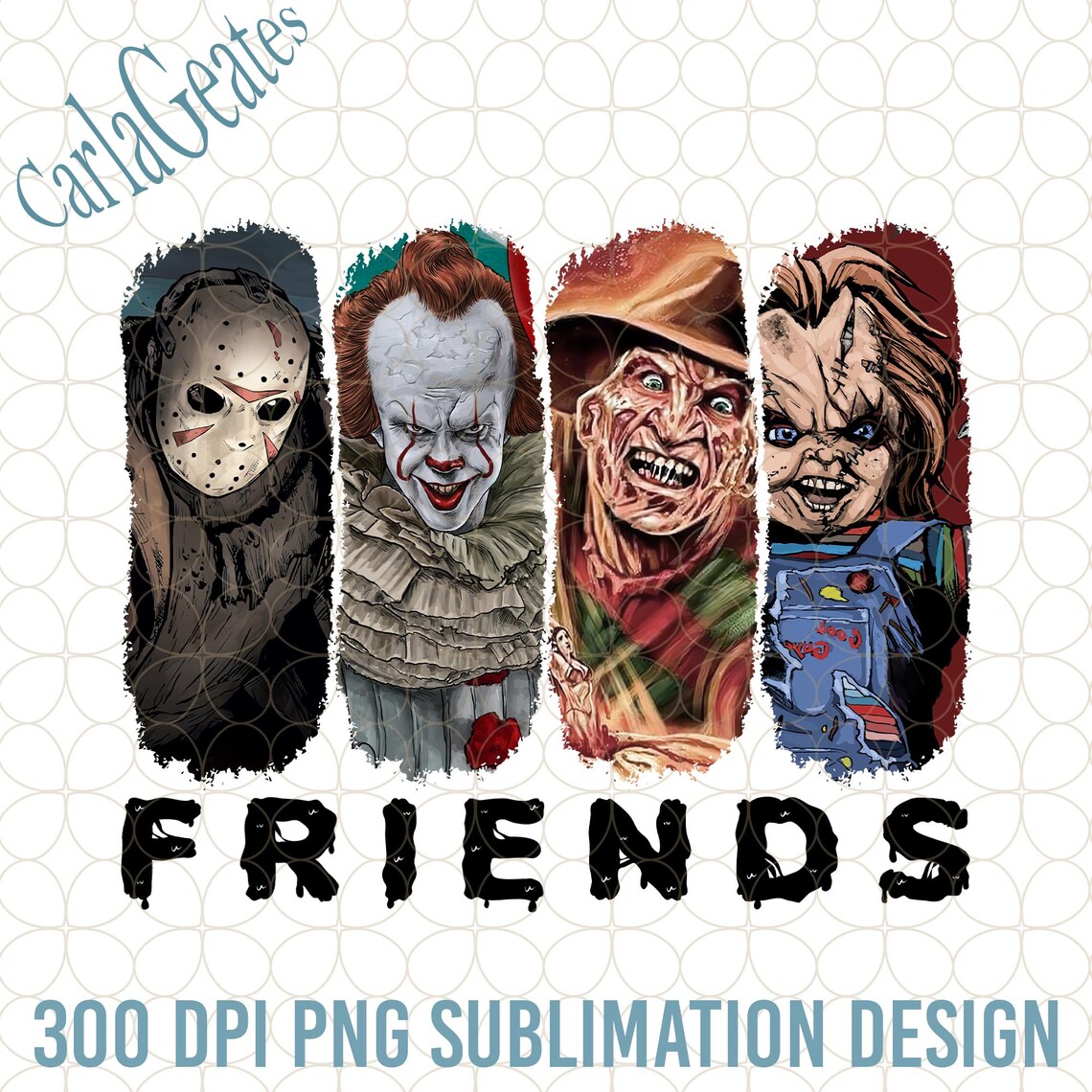 Horrors Friends Halloween Png, Horror Characters Png, Horror Fan Gift ...