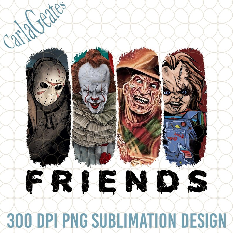 Horrors Friends Halloween Png, Horror Characters Png, Horror Fan Gift ...