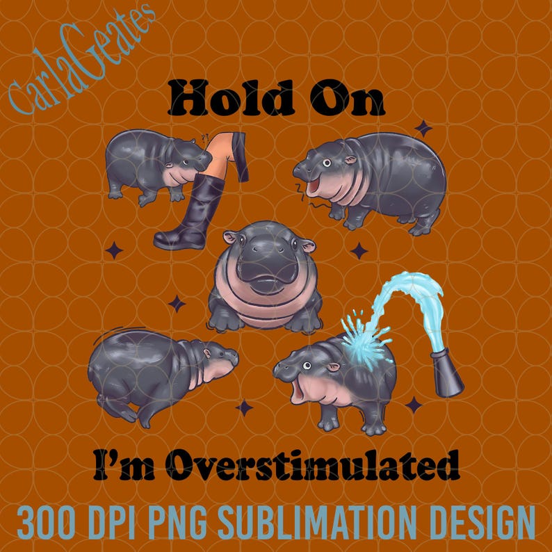 Hold on I'm Overstimulated Png, Moo Deng Baby Pygmy Hippo Png, Cute ...