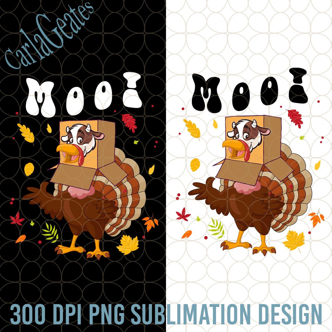 Turkey Moo Cow Thanksgiving Png, Moo Turkey Png, Cow Lover Gift ...
