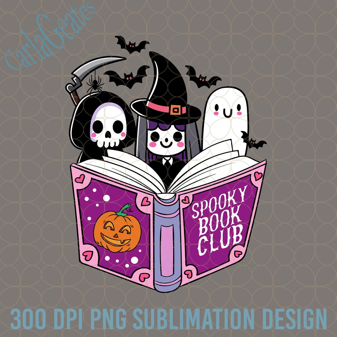 Spooky Book Club Png, Book Lover Halloween Png, Read More Book Png ...
