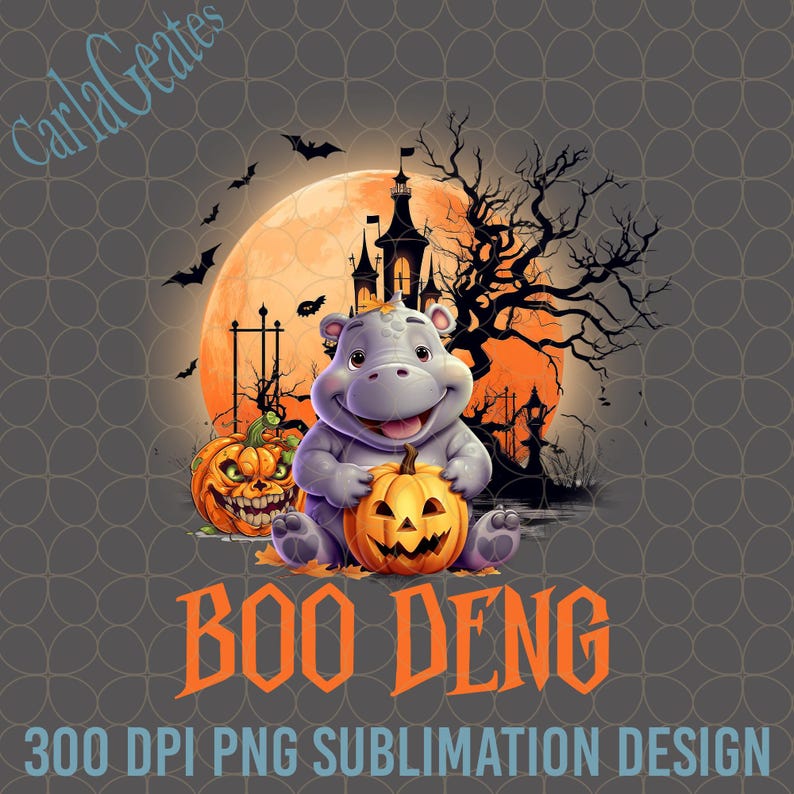Boo Deng Baby Hippo Halloween Png, Moo Deng Shirt Png, Cute Baby Hippo ...