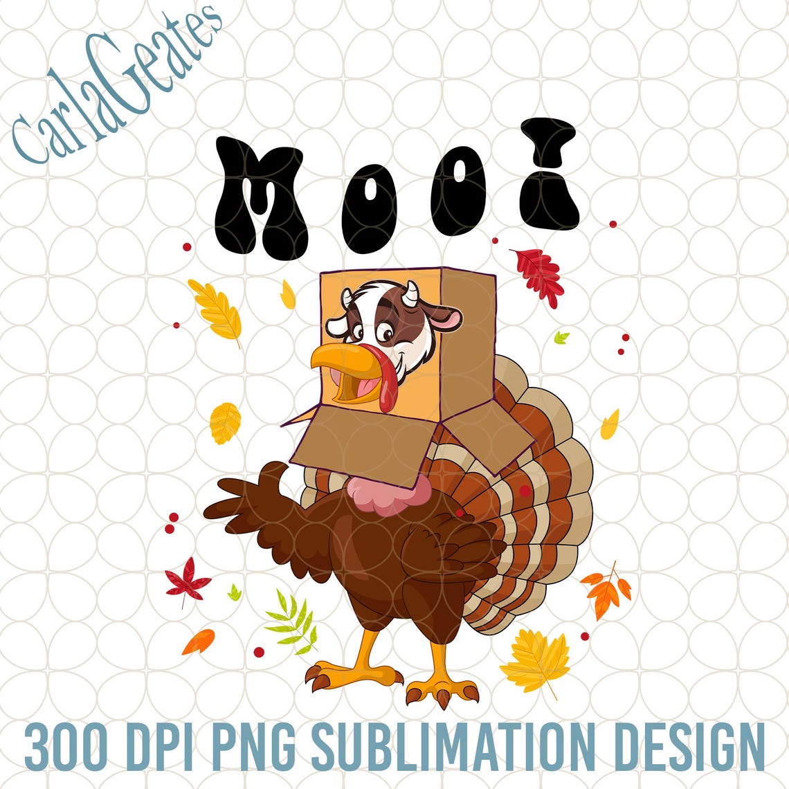 Turkey Moo Cow Thanksgiving Png, Moo Turkey Png, Cow Lover Gift ...