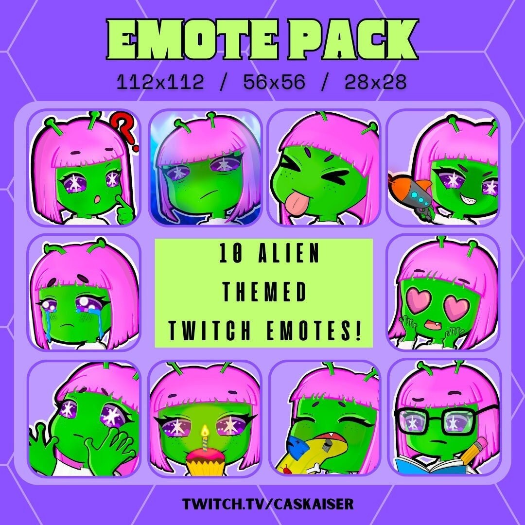 Alien Twitch Emotes - Etsy