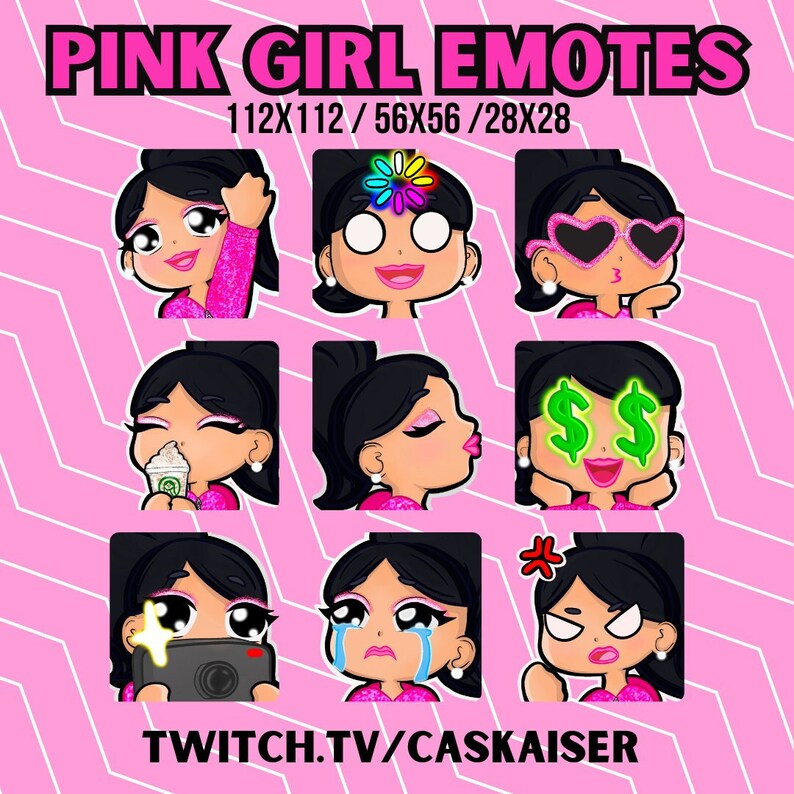 PINK GIRL EMOTES Raven - Etsy