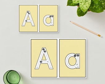 Alphabet Tracing Wipeable Flash Cards Practice Writing Children Kids ...