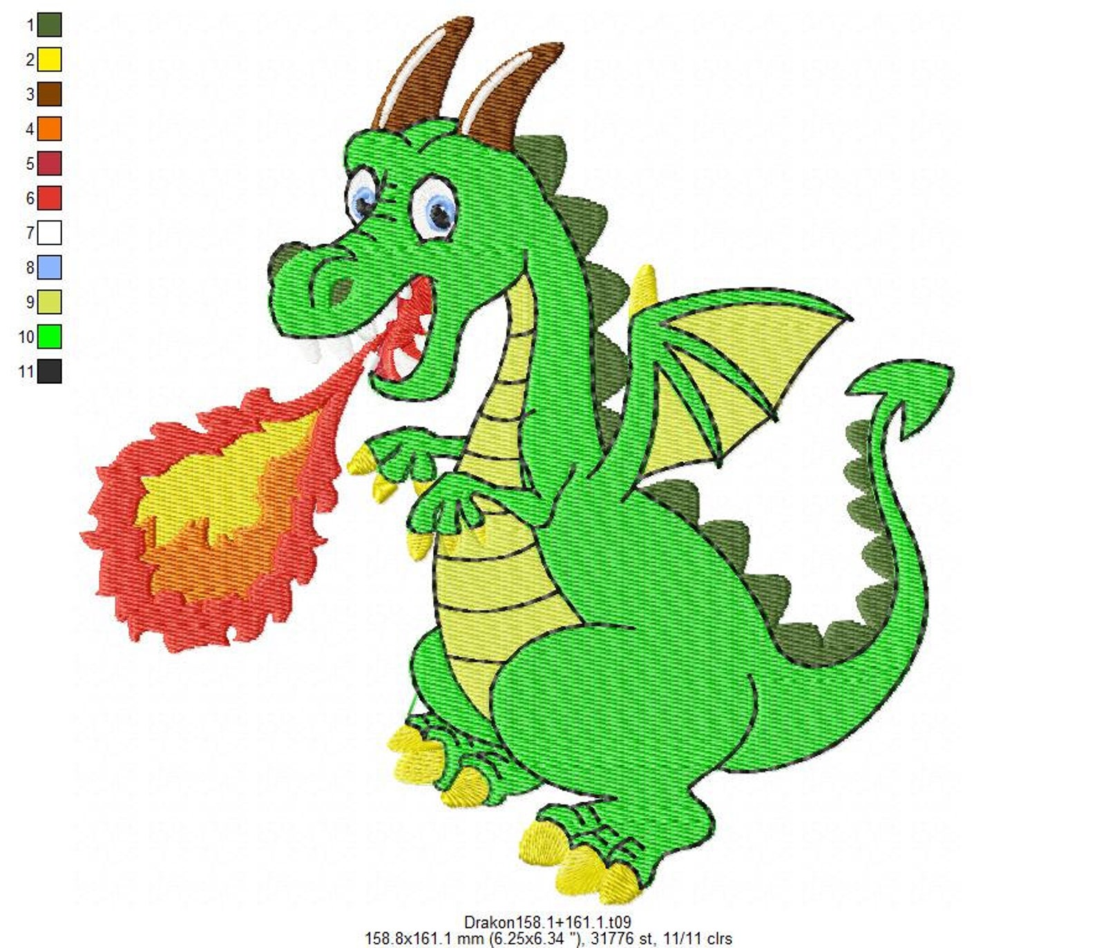 Dragon Digitized Embroidery Design - Etsy