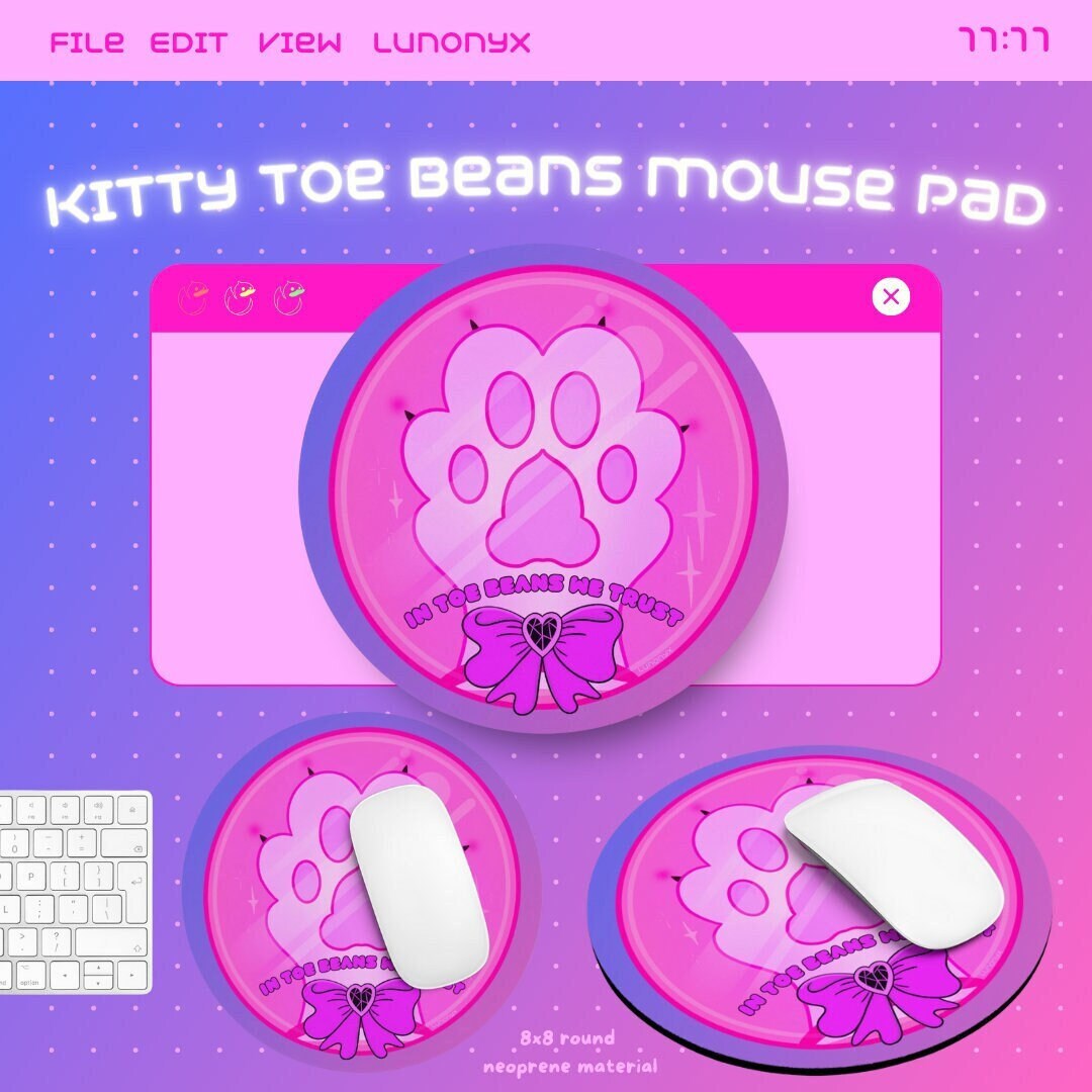 In Toe Beans We Trust Kitty Mouse Pad, Cute Mouse Pad, Kawaii Kitty ...