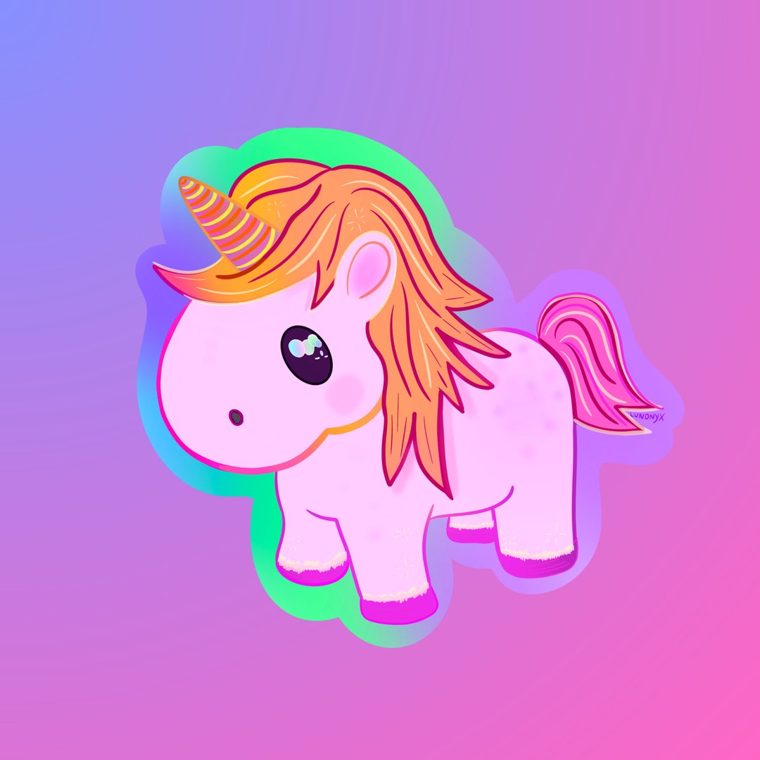 Rainbow Unicorn Sticker, Kawaii Unicorn Sticker - Etsy