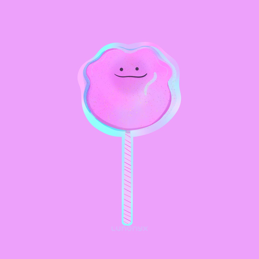 Ditto Lollipop Sticker, Pink Sticker, Kawaii Sticker, Pink Aesthetic ...