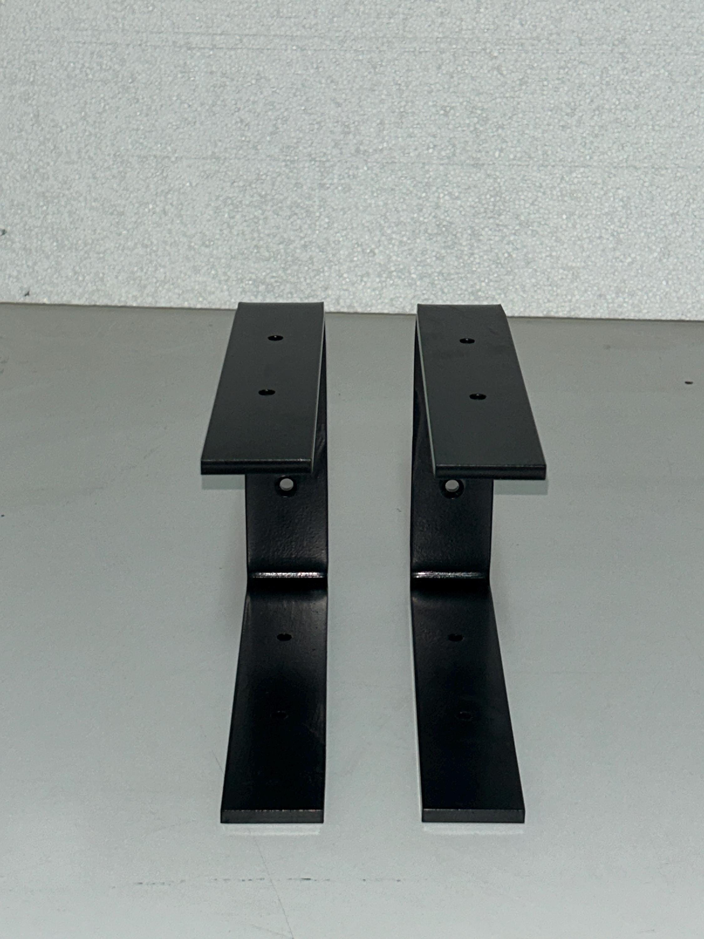 Heavy-duty Black Iron Shelf Bracket Pair, Wall Mounted U-shaped Shelf ...