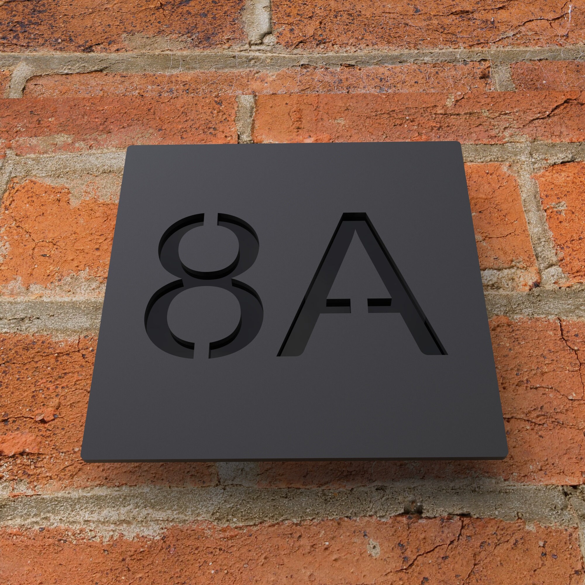 Laser Cut House Signs Numbers Matt Black Acrylic Plaque With Gloss ...