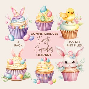 Easter Cupcakes Clipart, Happy Easter Cakes, Easter Bunny Clip Art ...