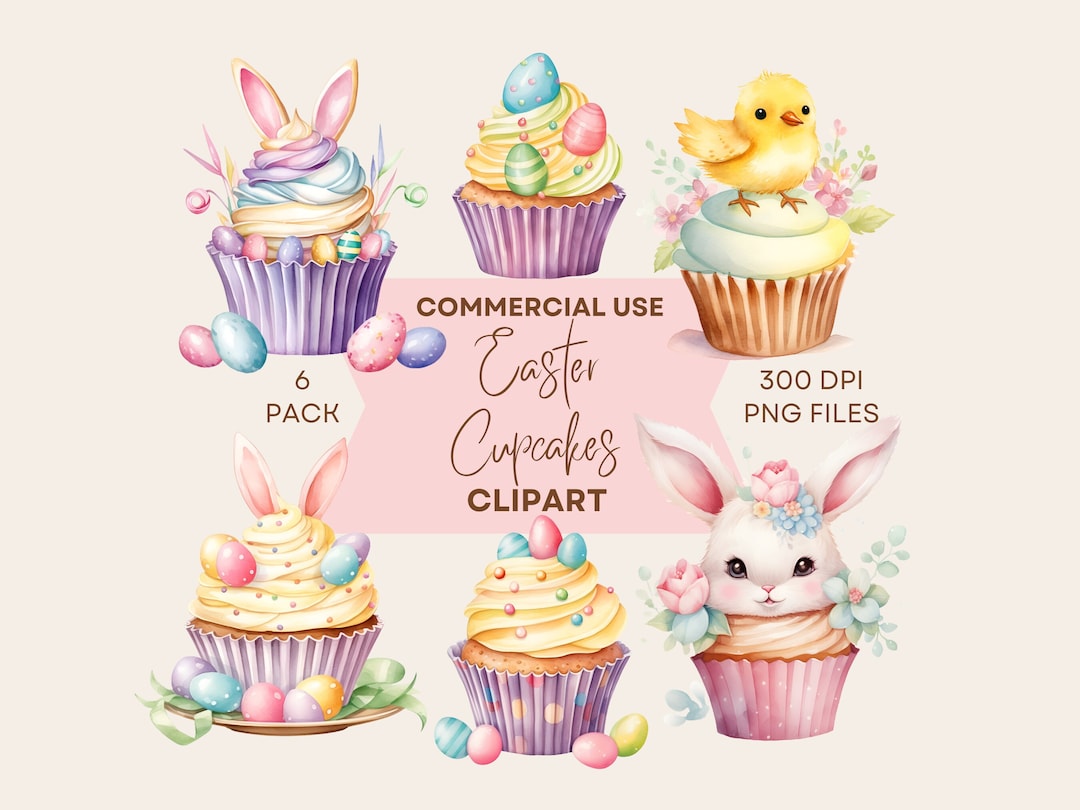 Easter Cupcakes Clipart, Happy Easter Cakes, Easter Bunny Clip Art ...