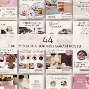 Bakery Instagram Post Templates, Cake Shop Social Media Marketing ...