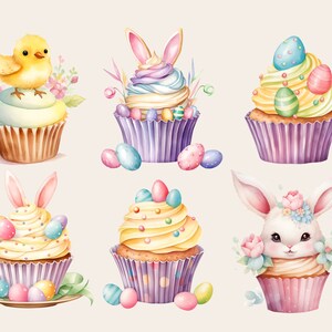 Easter Cupcakes Clipart, Happy Easter Cakes, Easter Bunny Clip Art ...