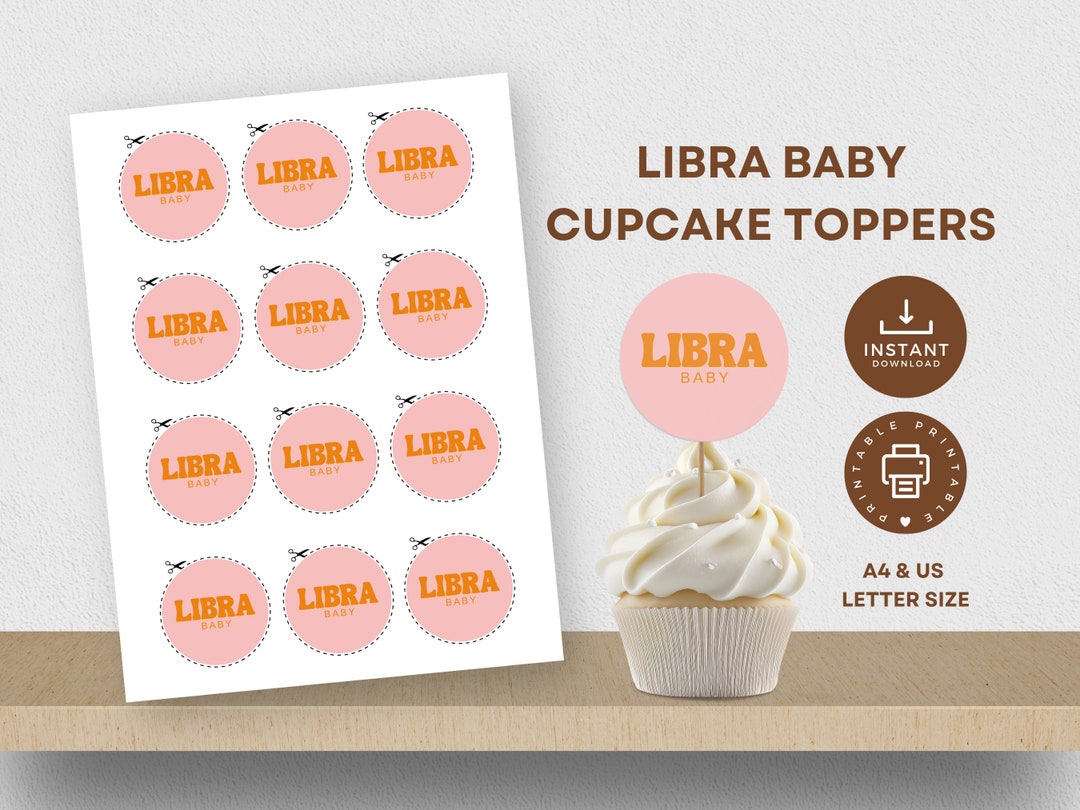 Libra Baby Cupcake Toppers, Horoscope Birthday Party Decor, Star Sign ...