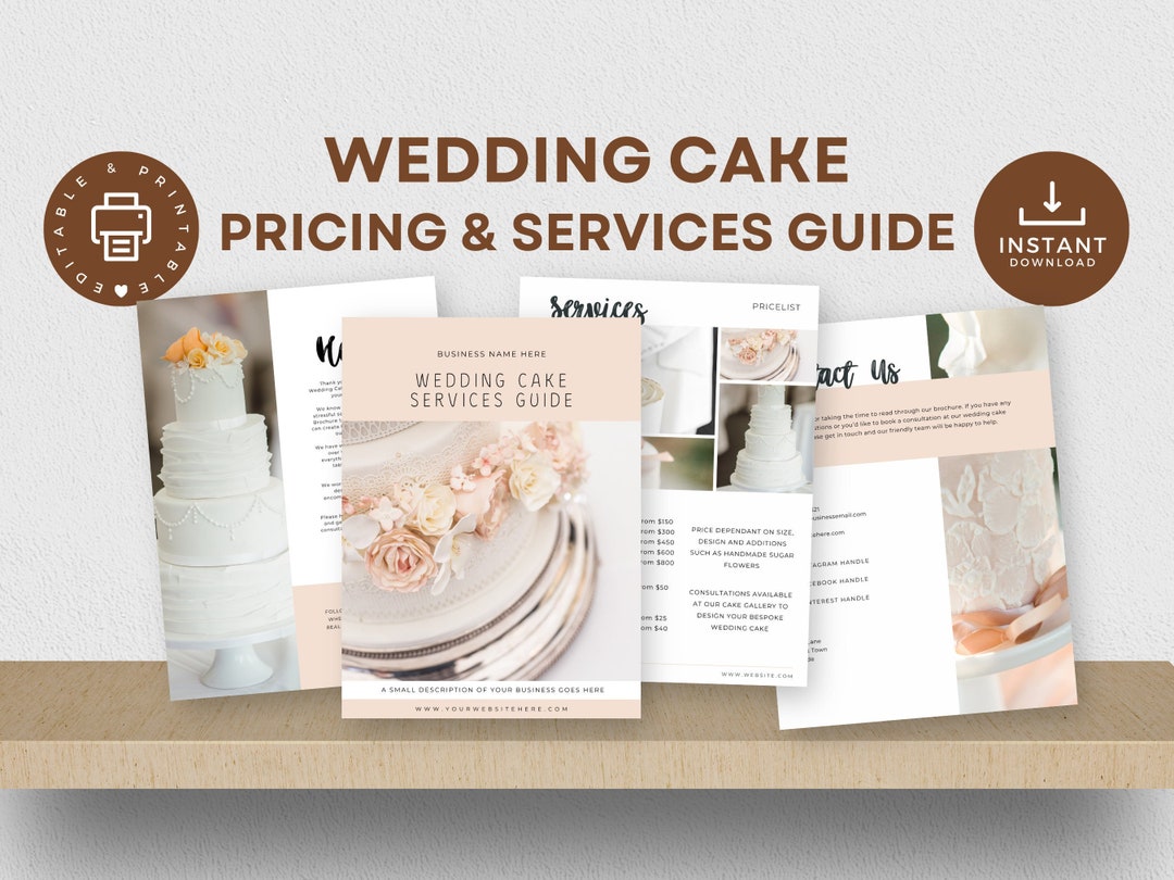 Wedding Cake Pricing Guide Canva Template, Bakery Price Lists, Editable ...