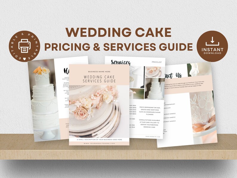 Wedding Cake Pricing Guide Canva Template, Bakery Price Lists, Editable ...