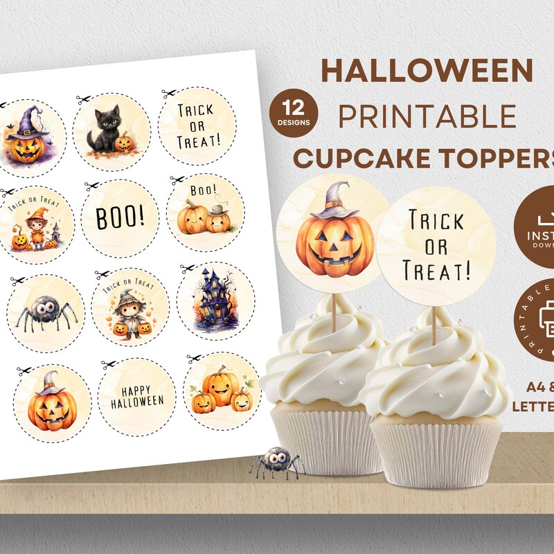 Halloween Cupcake Toppers - Etsy