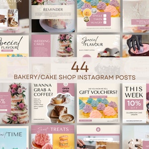 Bakery Instagram Post Templates, Cake Shop Social Media Marketing ...