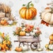 Watercolor Fall Clipart Harvest Season Autumn Pumpkin Instant Download ...
