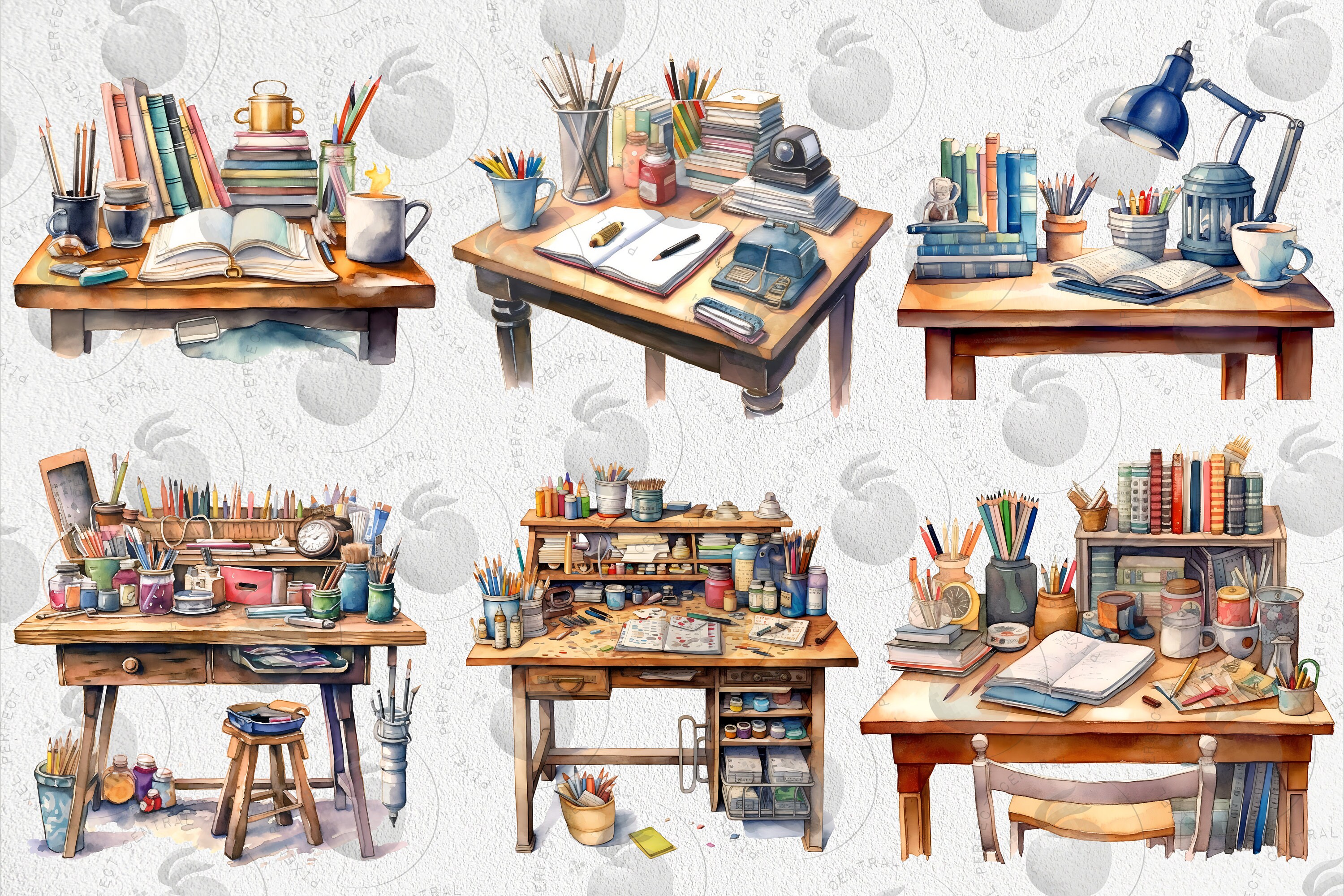 Watercolor Back to School Clipart Back to School Watercolor Instant ...