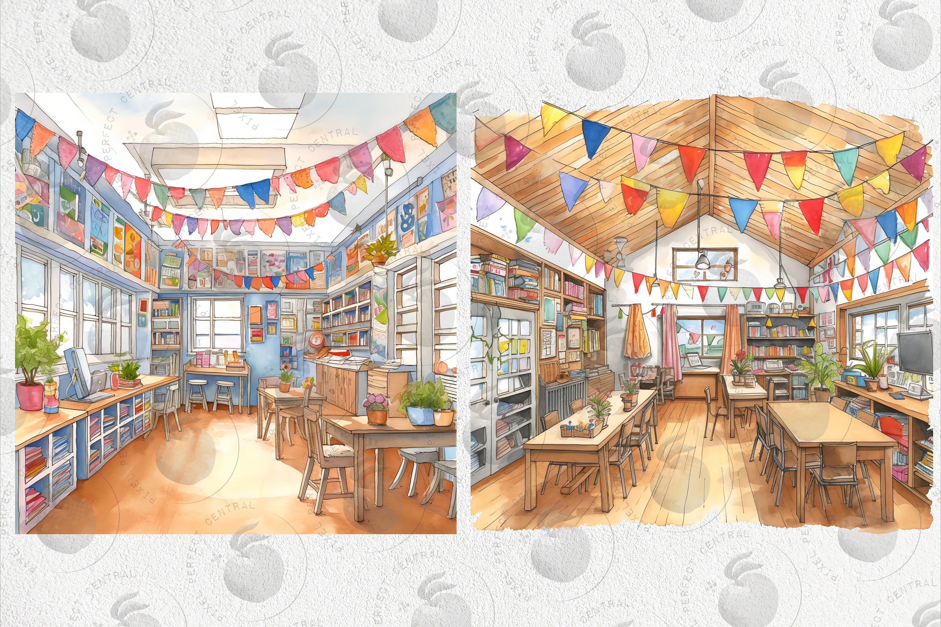 Watercolor Back to School Clipart Back to School Watercolor - Etsy