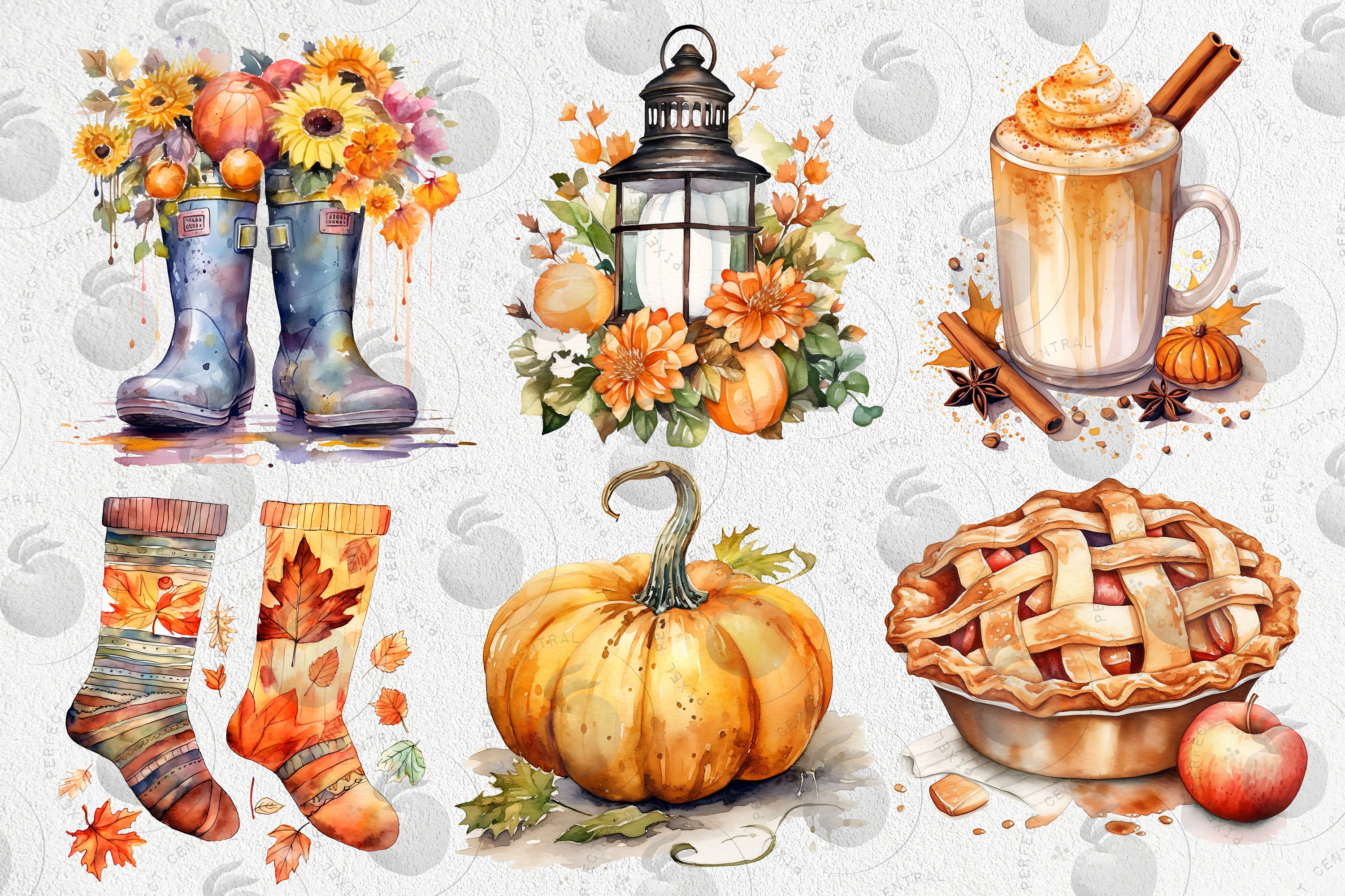 Watercolor Fall Clipart Sweater Weather Autumn Decor Fall Instant ...