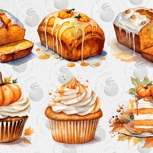 Watercolor Fall Clipart Pumpkin Spice Autumn Instant Download 35 PNG ...