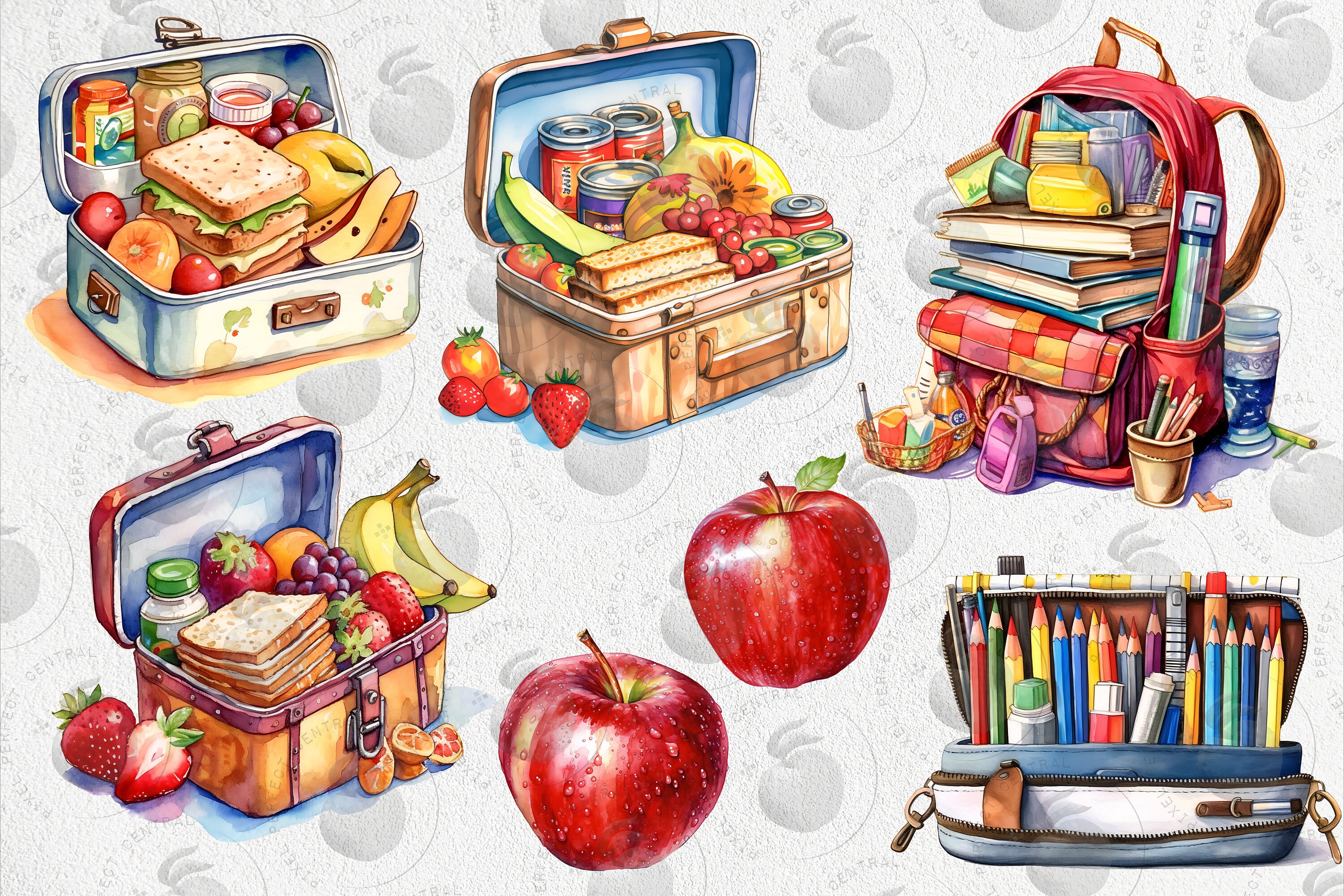 Watercolor Back to School Clipart Back to School Watercolor - Etsy